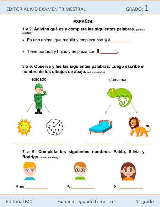 Guía de Estudio para Primer Grado de Primaria | Para Imprimir