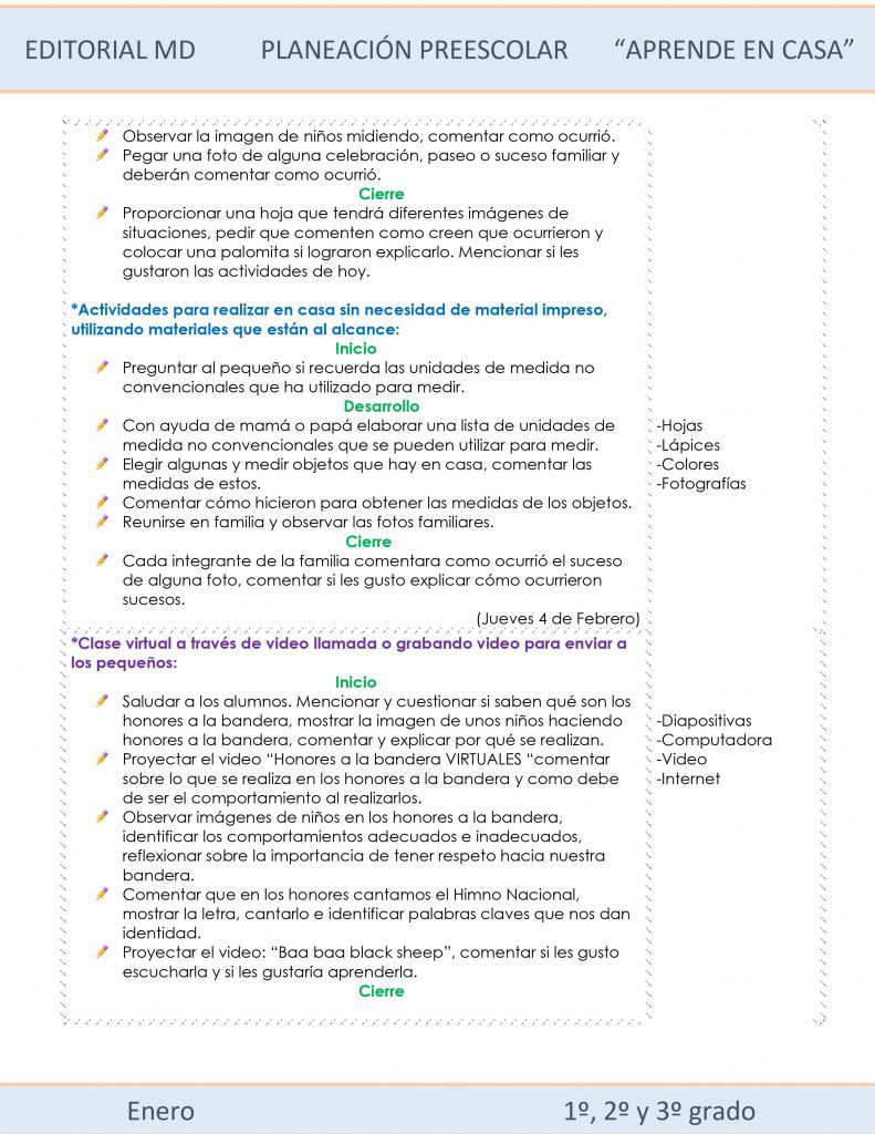 Planeacion preescolar Anual (Todo el Ciclo Escolar Junto) Aprende en Casa