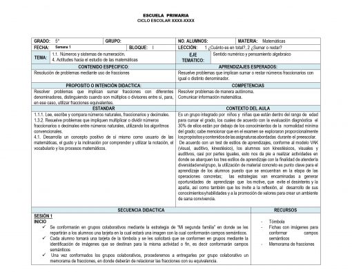 Planeaciones de Quinto Grado de Primaria 2022-2023 Planeaciones de Quinto Grado de Primaria 2022-2023