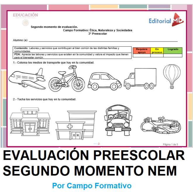 Evaluacion Segundo Momento Preescolar 2025 1 2 Y 3 Grado 9403