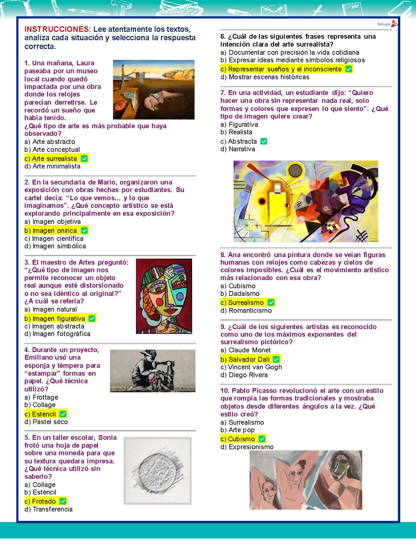 Examen 1 Arte 🎨 La Escuela Nacional De Artes Plásticas