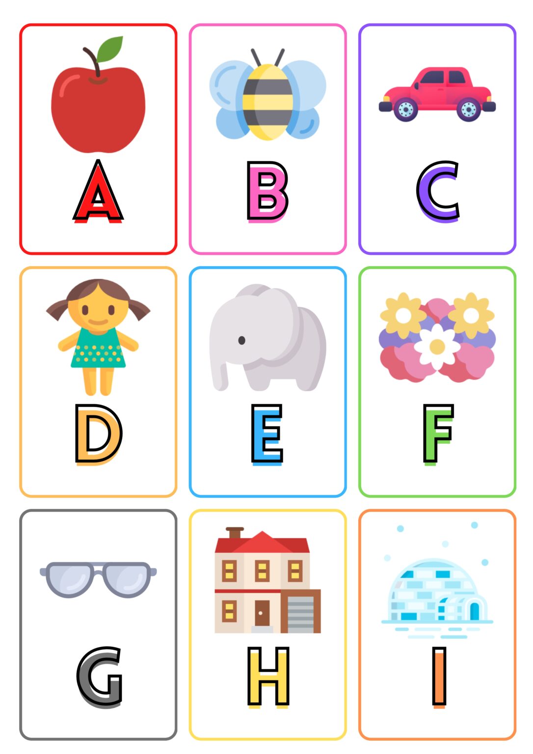 Vocabulario en ingles para niños (Flash Cards)