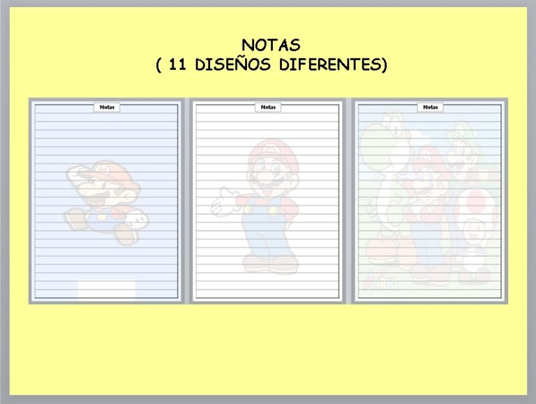 Agenda Mario Bros Para Imprimir (En PDF y Power Point)