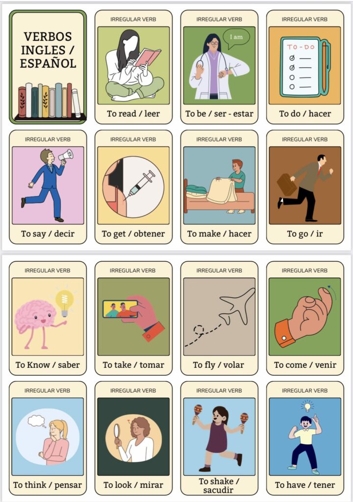 Flashcards de verbos ( español / inglés )
