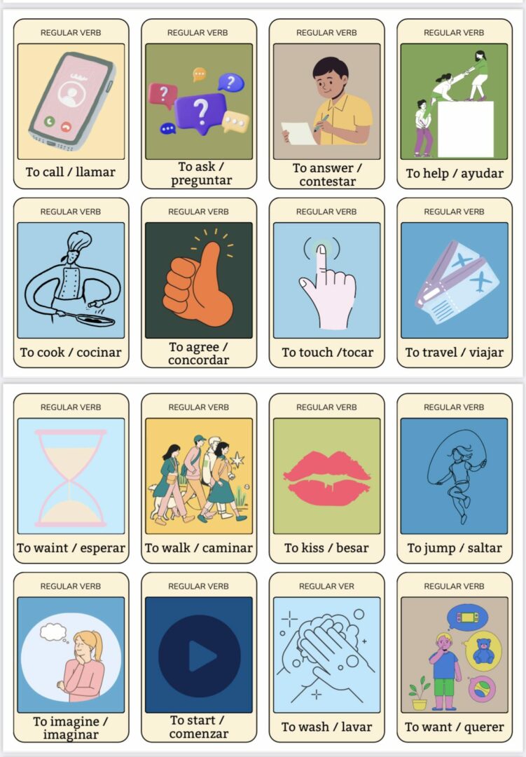 Flashcards de verbos ( español / inglés )