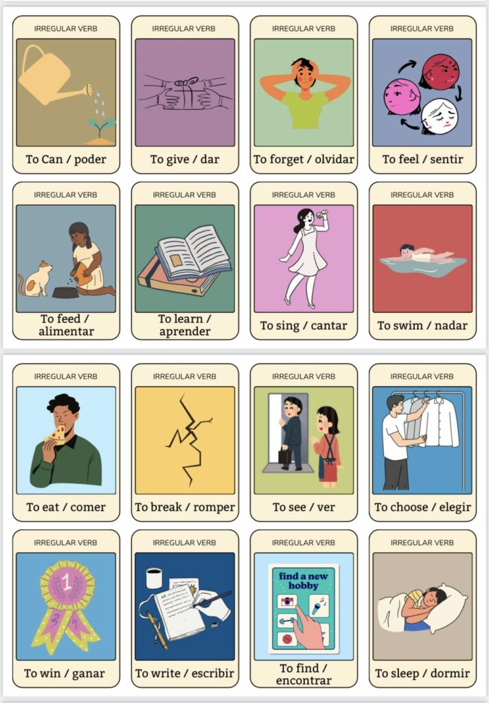 Flashcards de verbos ( español / inglés )