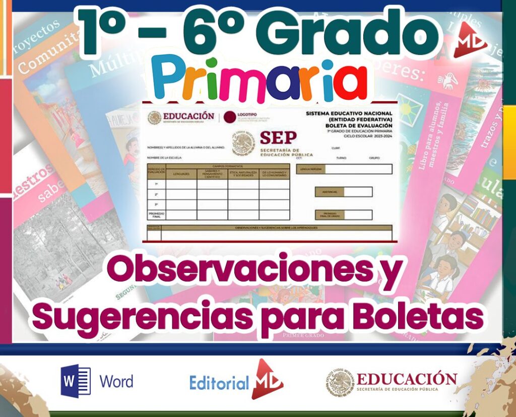 Observaciones Para Boletas por Campo Formativo