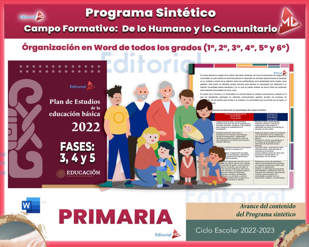 Programa Sintético DE LO HUMANO Y LO COMUNITARIO (Todos los Grados de Primaria)