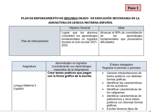 Plan de Reforzamiento Lengua Materna 2° de Secundaria (04 a 22 de julio 2022)