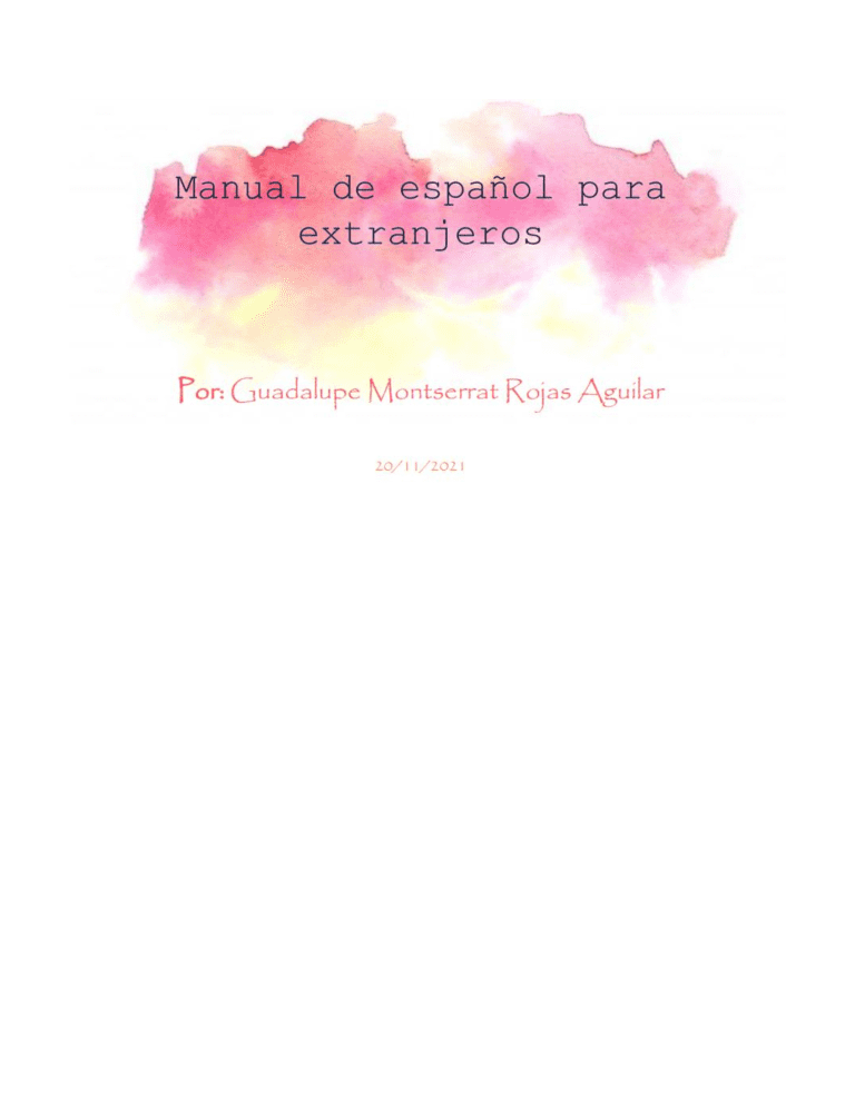 Manual de actividades: español para extranjeros