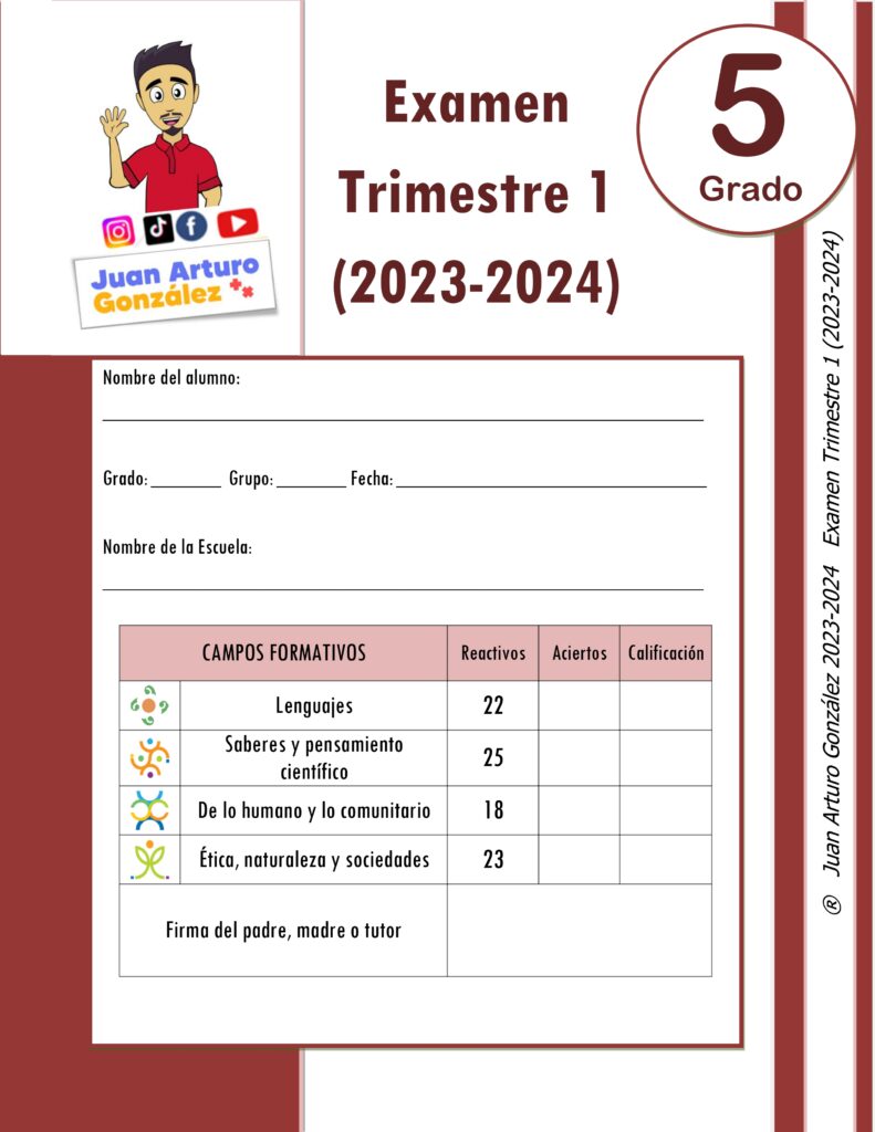 Examen del Primer Trimestre de Quinto Grado 2024