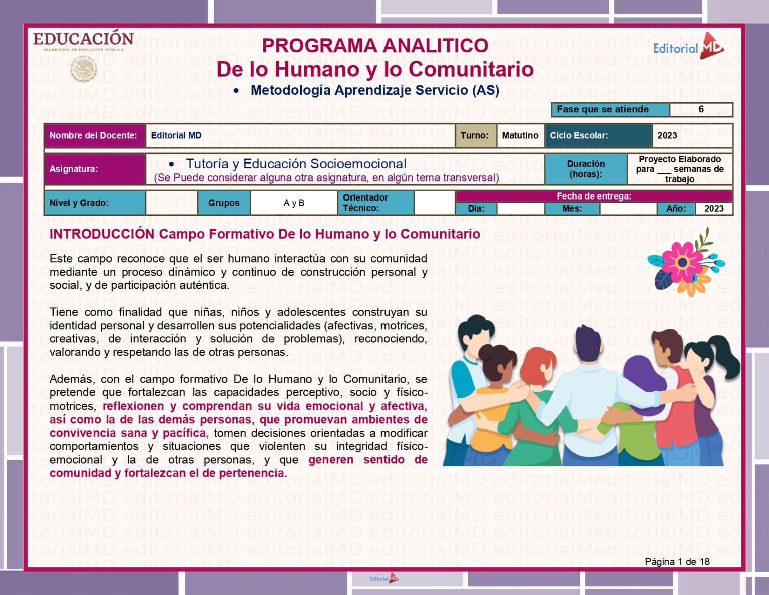 Programa Analítico De lo Humano y Comunitario (Desarrollado) Programa Analítico De lo Humano y Comunitario (Desarrollado)