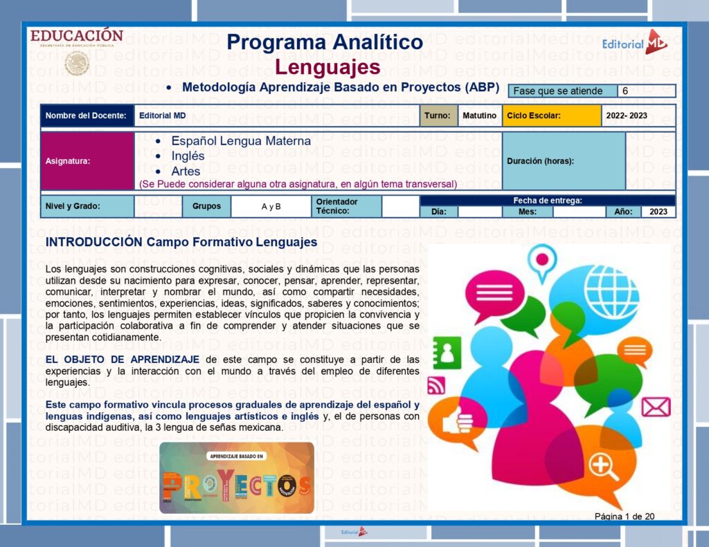 Programa Analítico Lenguajes Desarrollado (Secundaria y Tele) Programa Analítico Lenguajes Desarrollado (Secundaria y Tele)