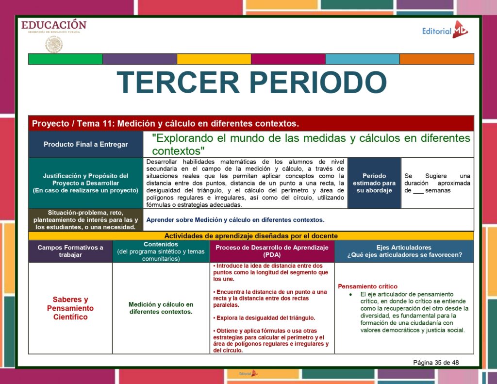 Programa Analítico Matemáticas 1° 2° y 3° Grado Secundaria