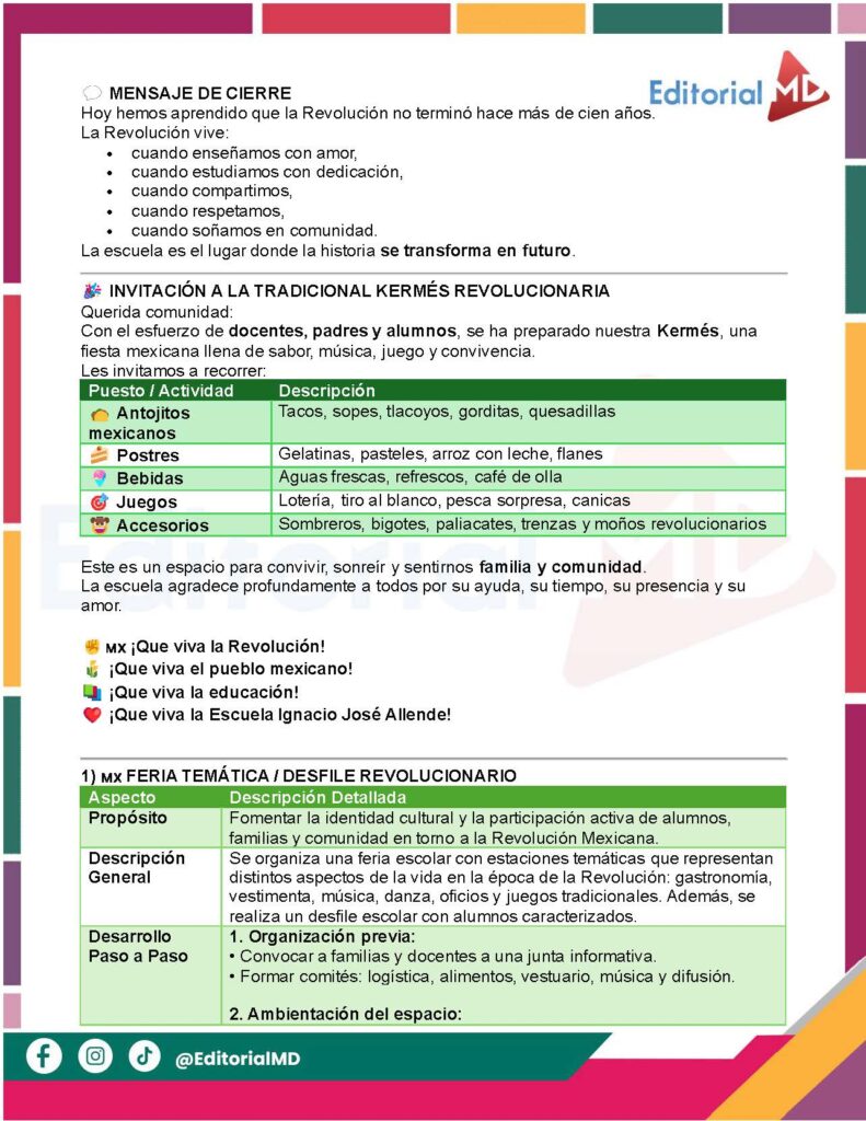 Programa Cívico, Cultural y Actividades "Revolución Mexicana" NEM 2026 ...