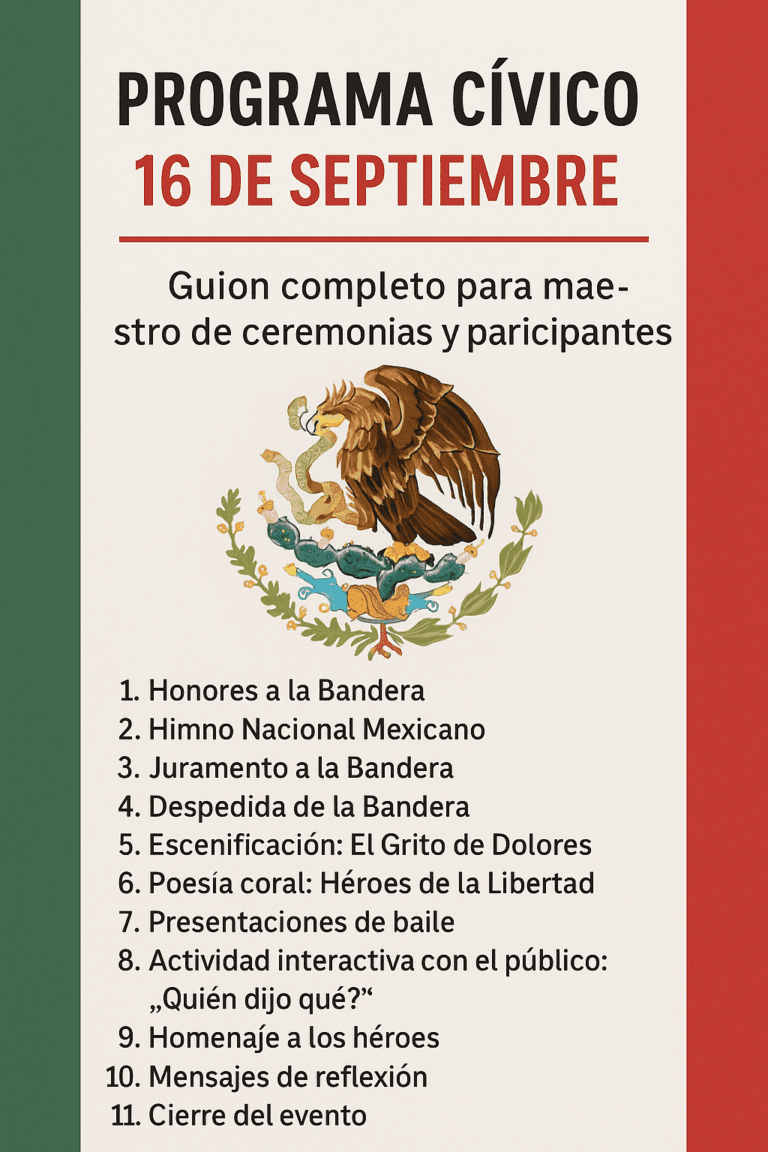 Programa Cívico del 16 de Septiembre !Descarga GRATIS!