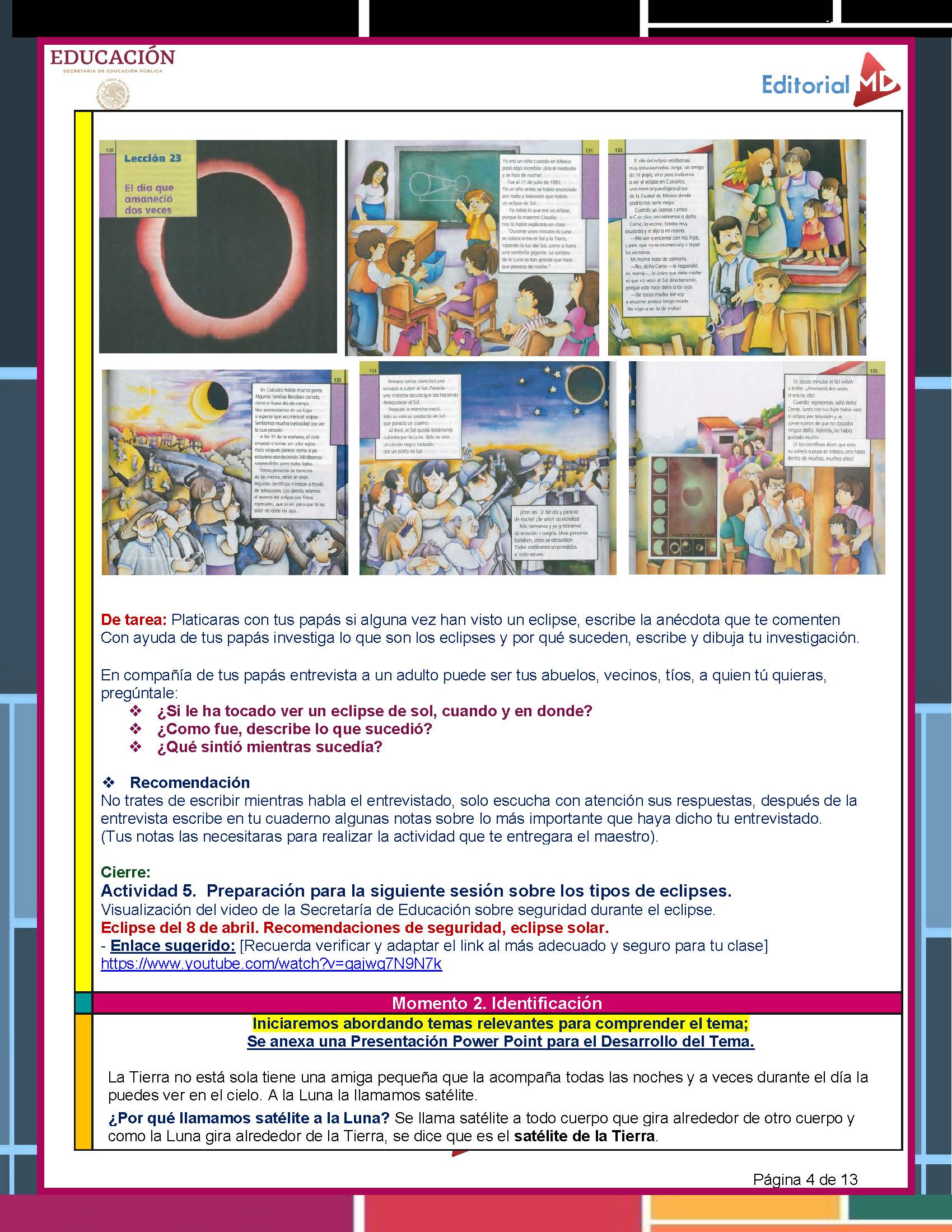 Proyecto Escolar Eclipses “El Día que amaneció dos veces” (1° y 2 ...