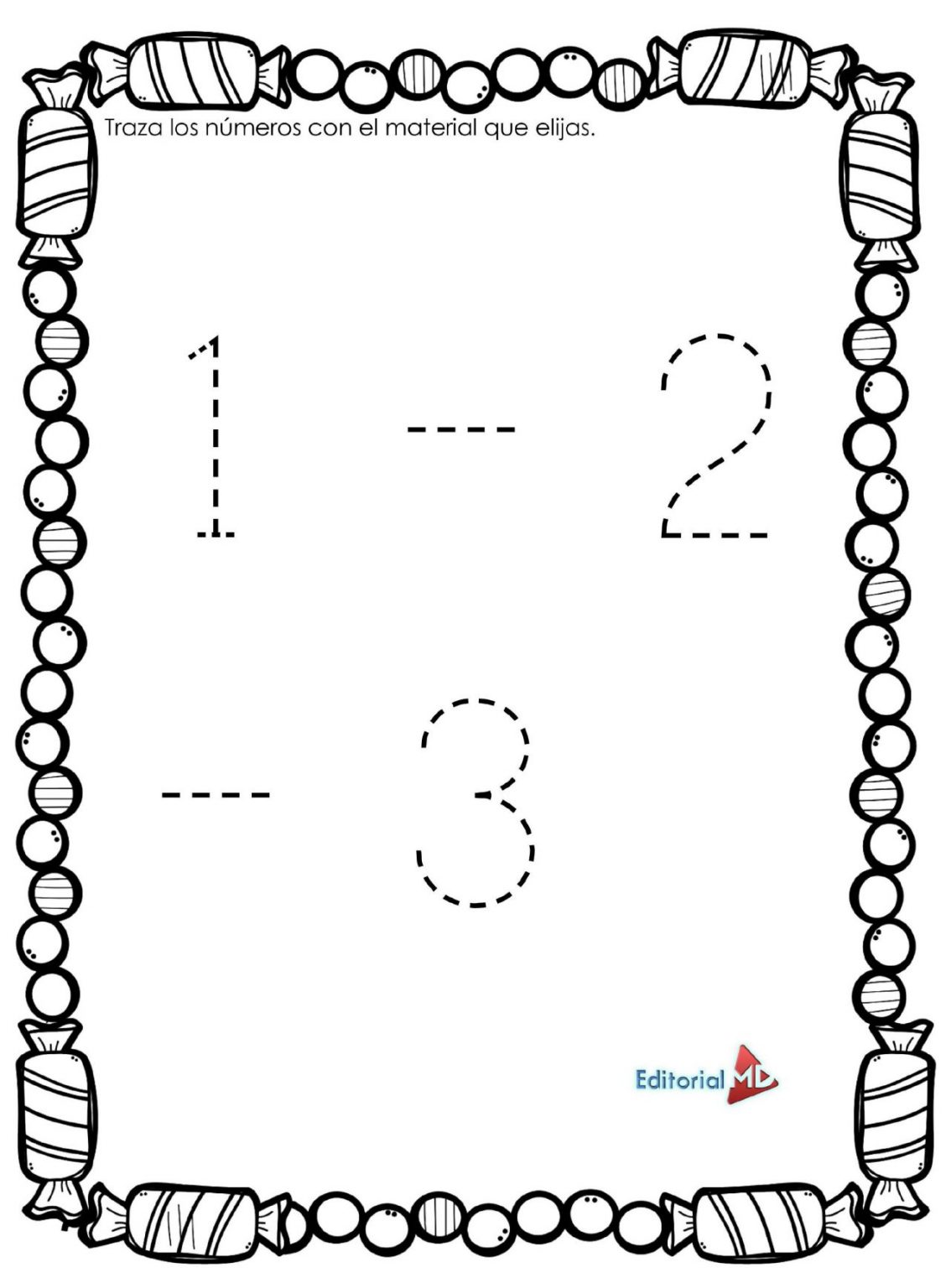 Recortables y Actividades de los números (1 al 10) En PDF Para Imprimir