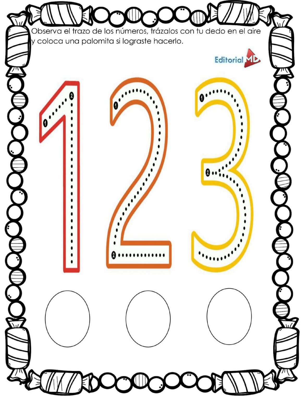 Ejemplos de Recortables y Actividades del 1 al 10