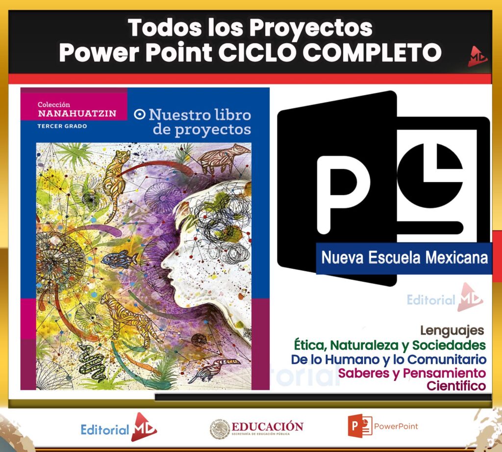 Paquete Power Point 3° SECUNDARIA | Todos los Proyectos CICLO COMPLETO NEM 2025 - 2026