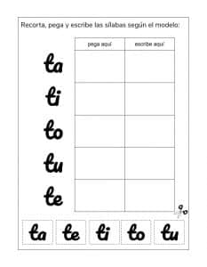 Lectoescritura Infantil Sílabas y Palabras