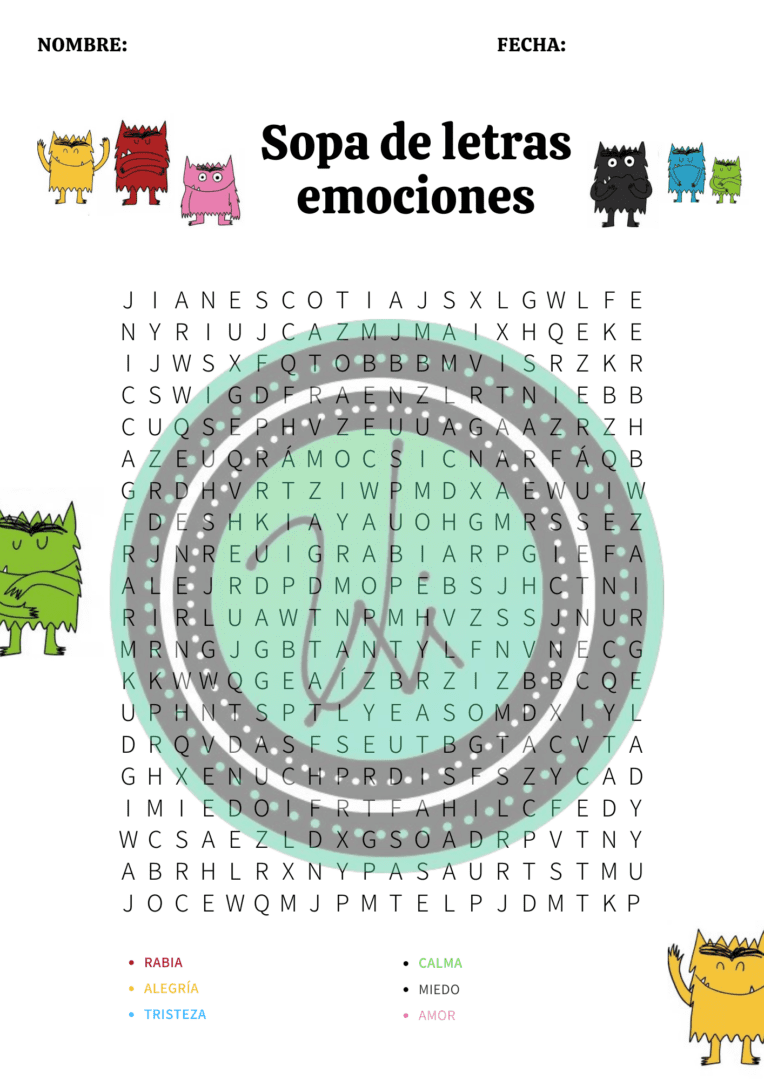 Sopa de letras "EMOCIONES"