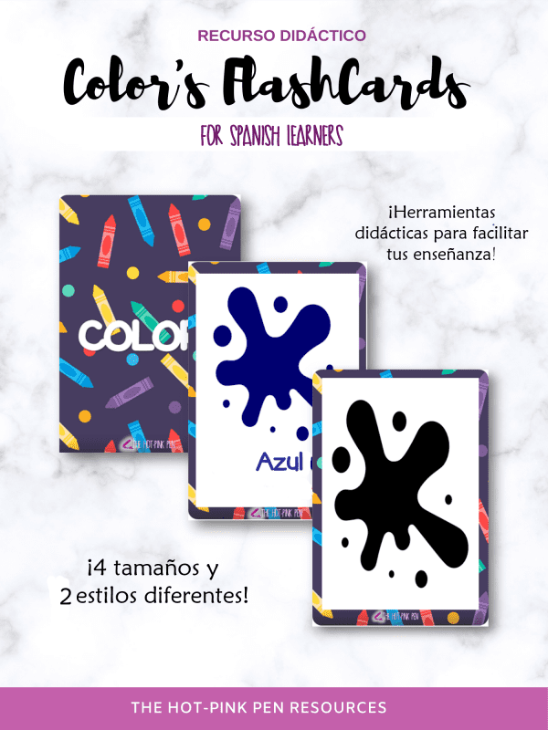 FLASH CARDS DE LOS COLORES EN ESPAÑOL