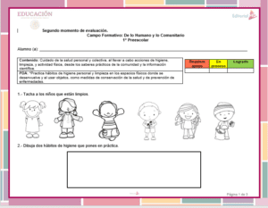 Evaluacion Segundo Momento Preescolar 2025 - 1 2 Y 3 Grado
