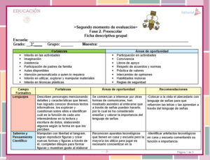 Evaluacion Segundo Momento Preescolar 2025 - 1 2 Y 3 Grado