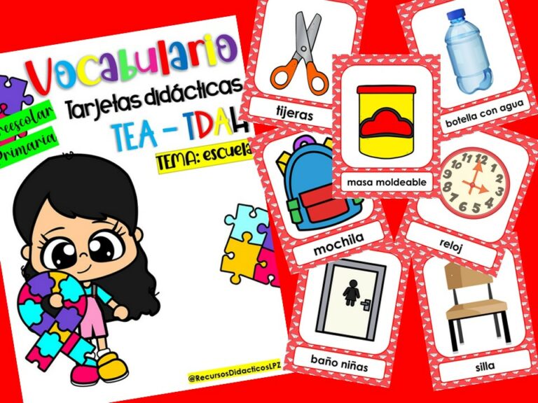 Tarjetas Didácticas de Vocabulario Escolar (NIÑA)