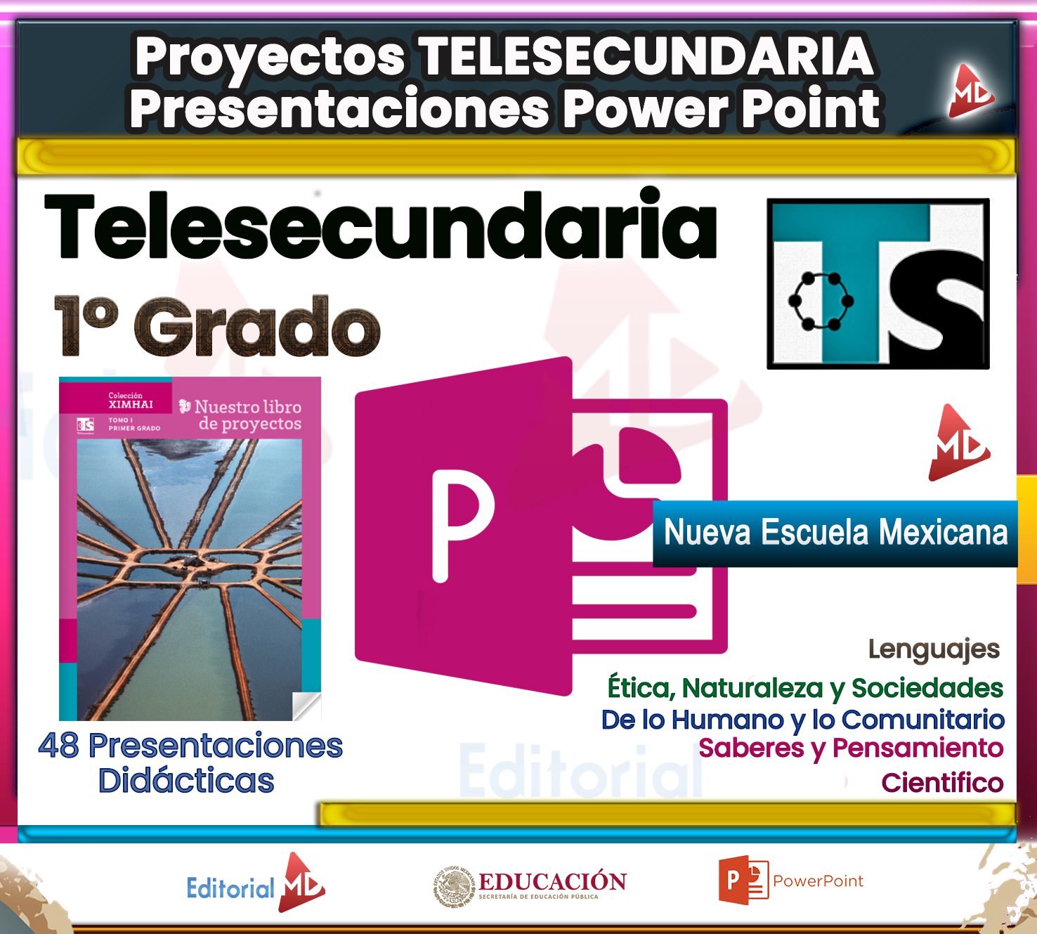 Presentación En Powerpoint Con Tema De Escuela Secundaria