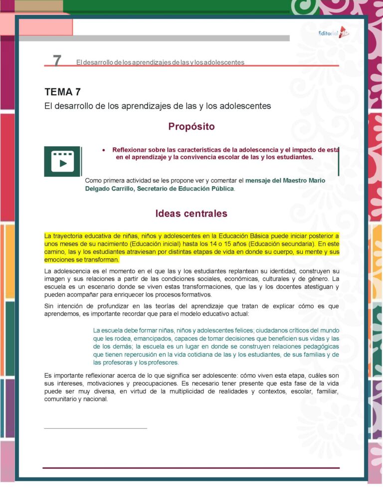 Tema 7 (Desarrollado): El desarrollo de los aprendizajes de las y los ...