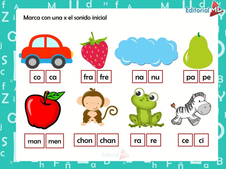 Identificación gráfica y sonora de silabas