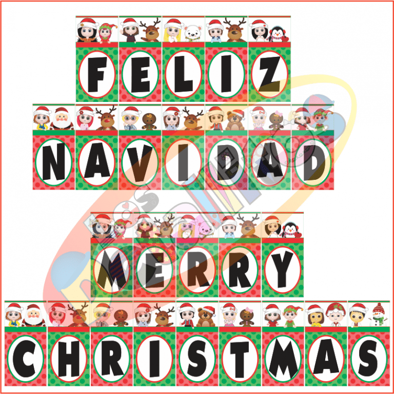 Banderín Feliz Navidad Y Merry Christmas