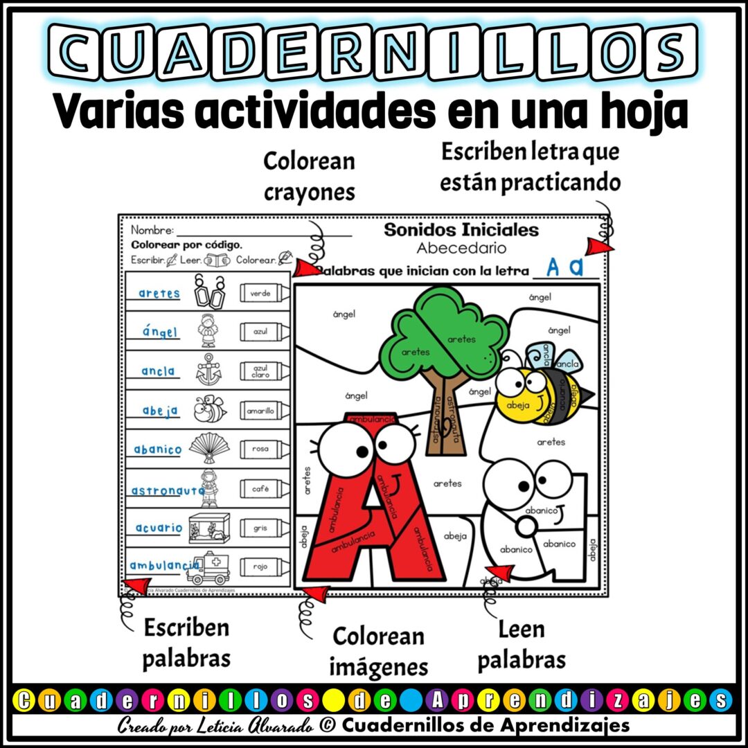 GRATIS Colorea por Código Sonidos Iniciales Letra A Primer Grado Primaria