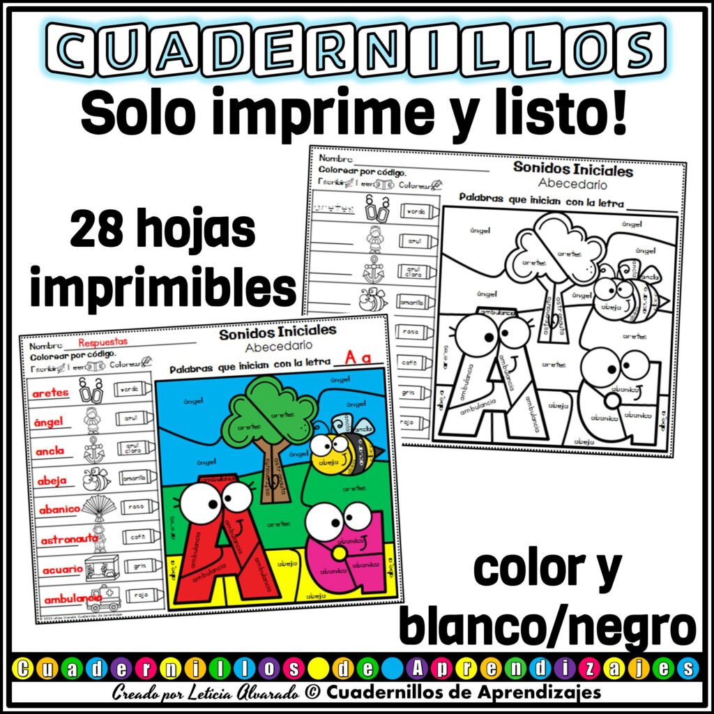 Colorea por Código Sonidos Iniciales (Completo)