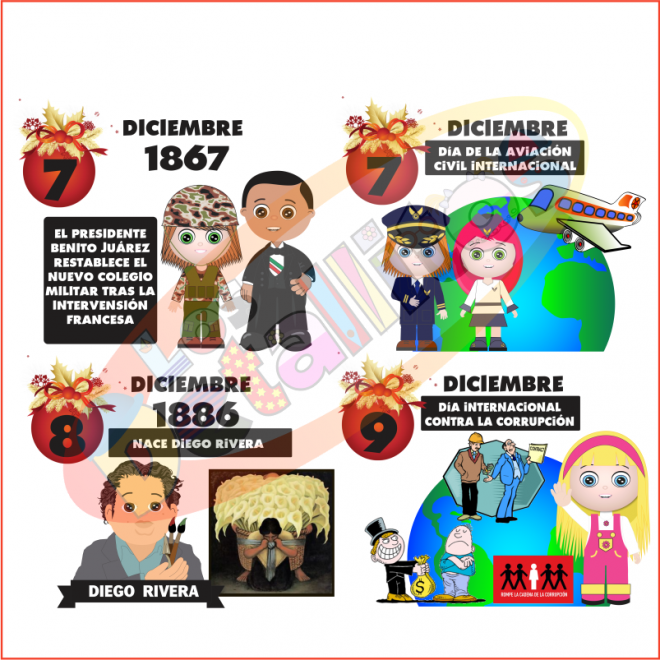 Efemérides Diciembre Fondo Transparente