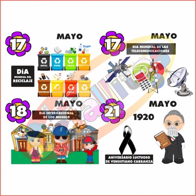 Efemérides Mes De Mayo Fondo Transparente