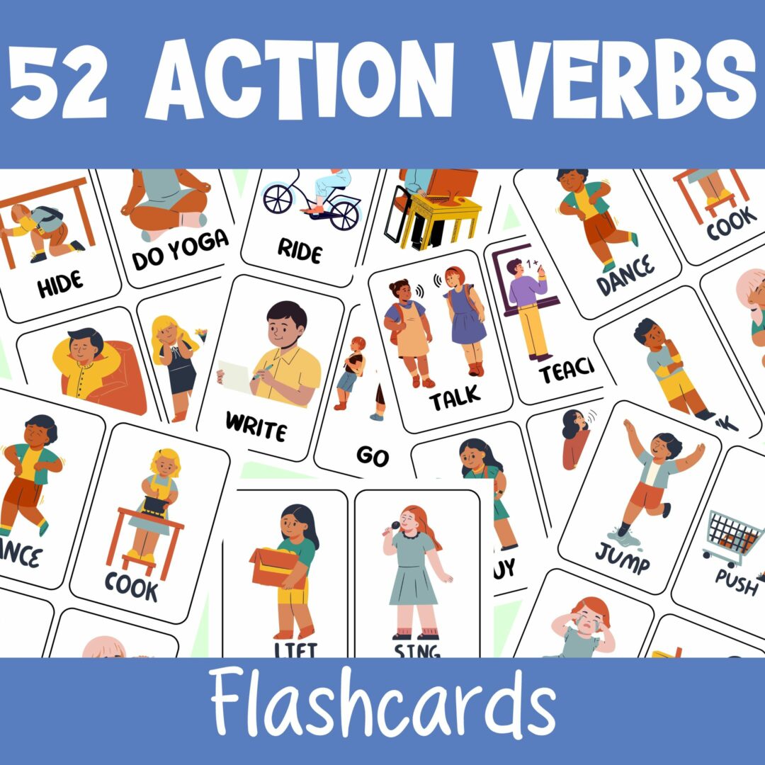 52 Action Verbs Flashcards