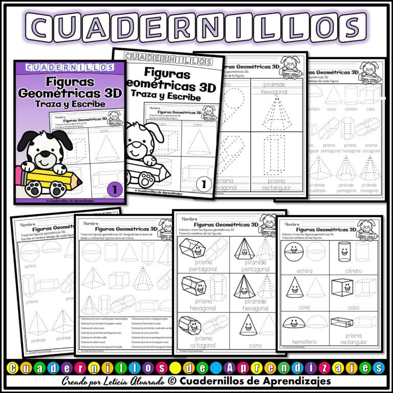 Figuras Geométricas 3D Traza y Escribe