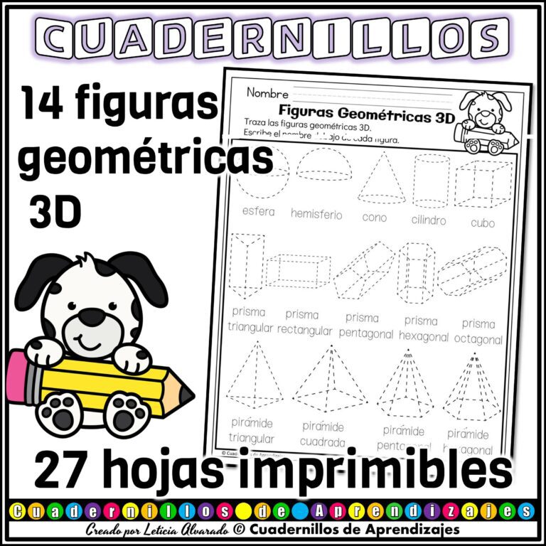 Figuras Geométricas 3D Traza y Escribe