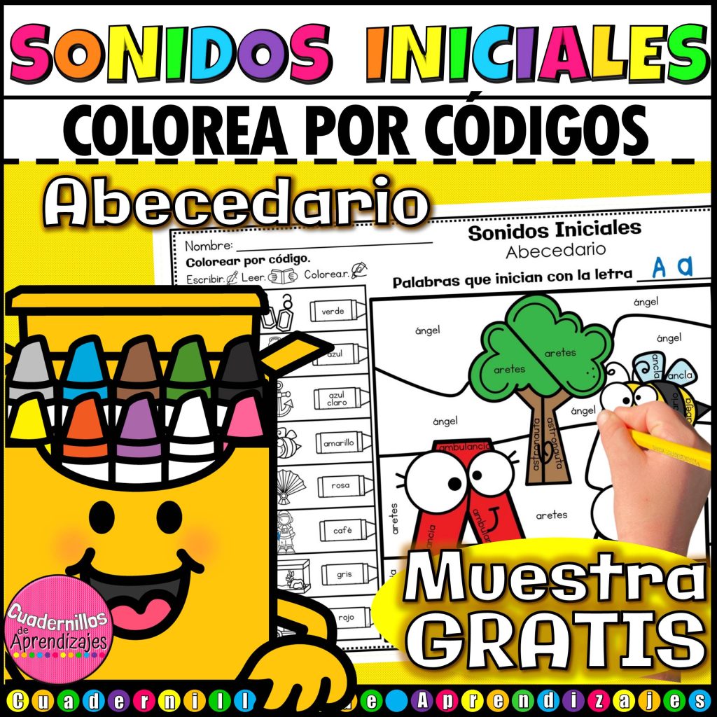 GRATIS Colorea por Código Sonidos Iniciales Abecedario Comprensión ...