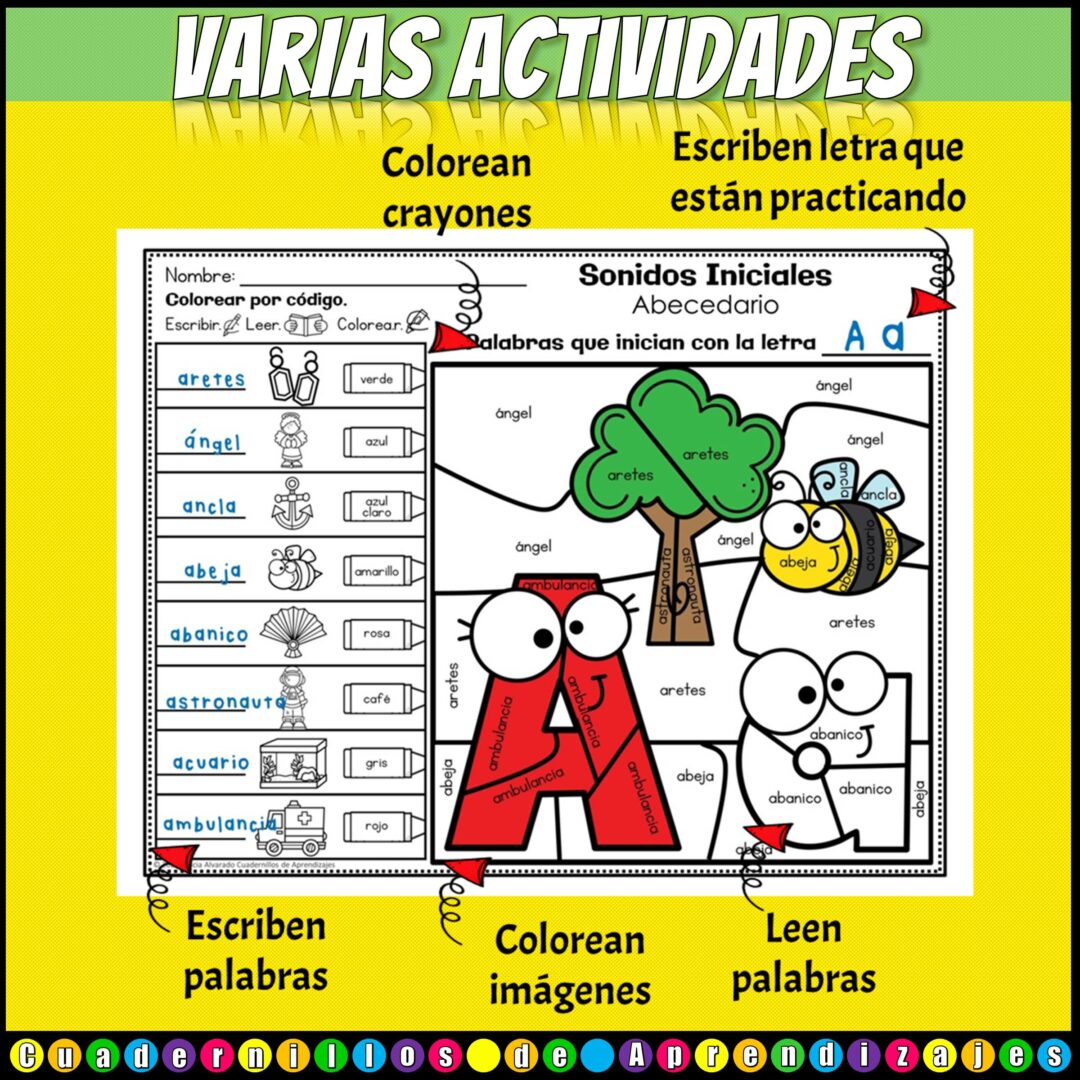 Colorea por Código Sonidos Iniciales (Completo)
