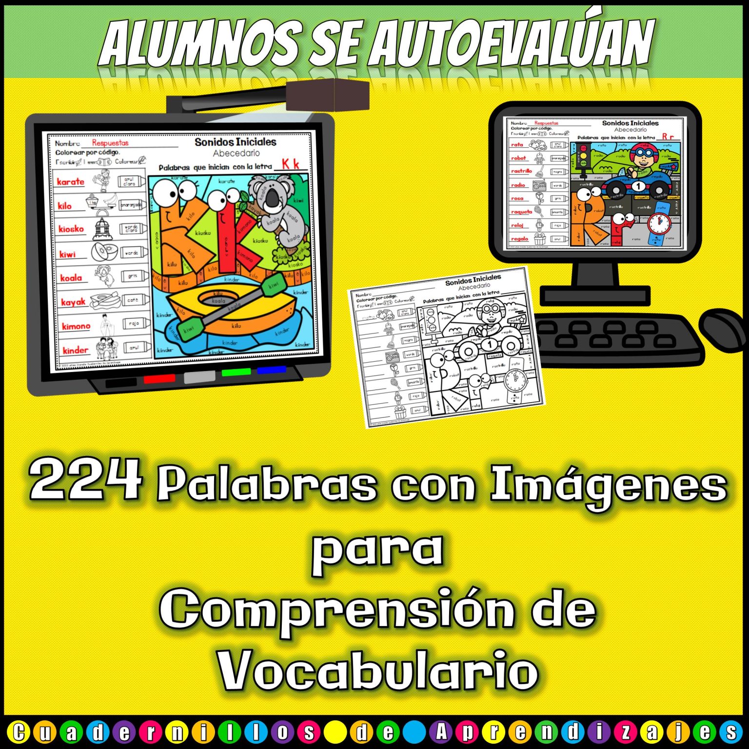 GRATIS Colorea por Código Sonidos Iniciales Abecedario Comprensión ...