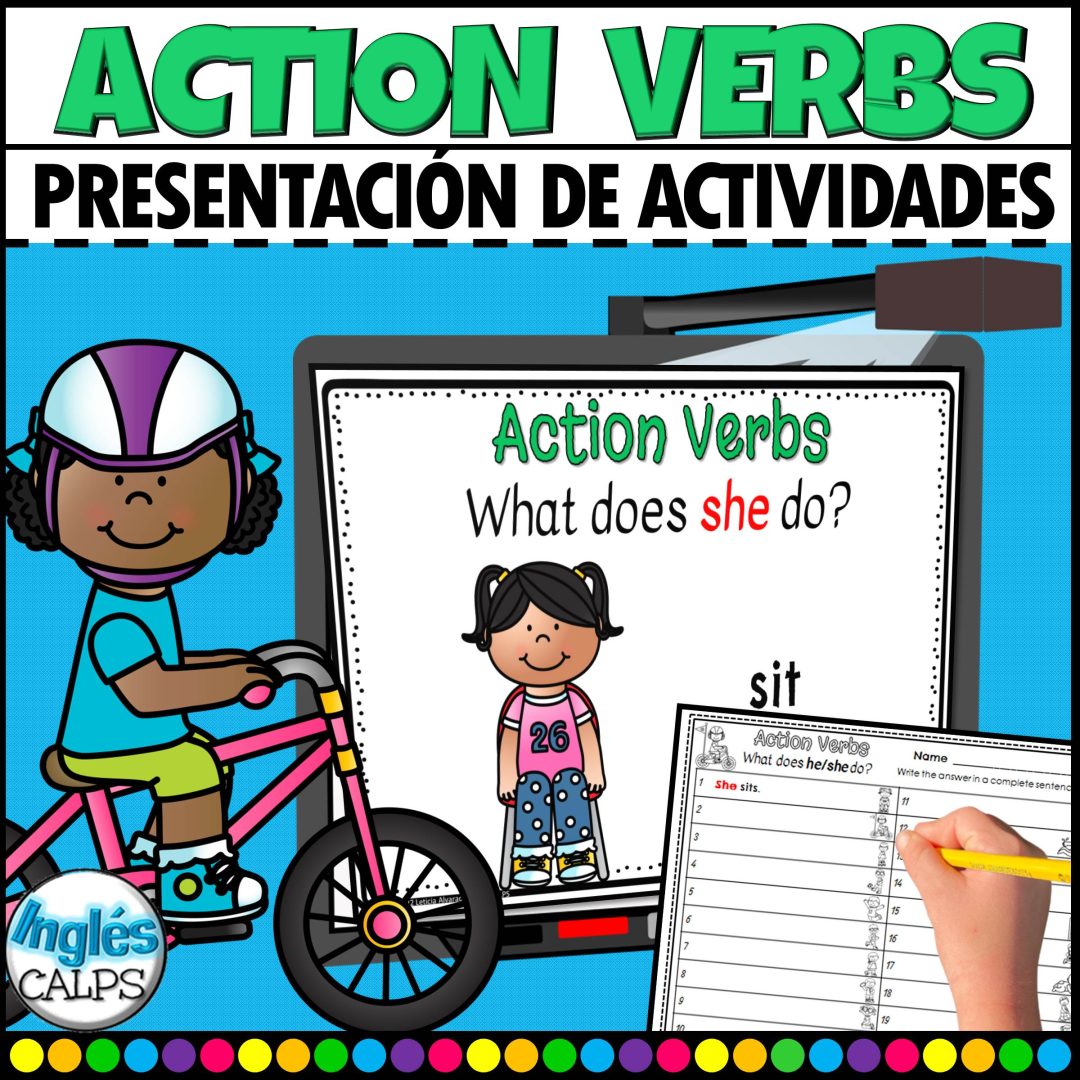 Action Verbs Present Tense English (Inglés Primaria Presentación de ...
