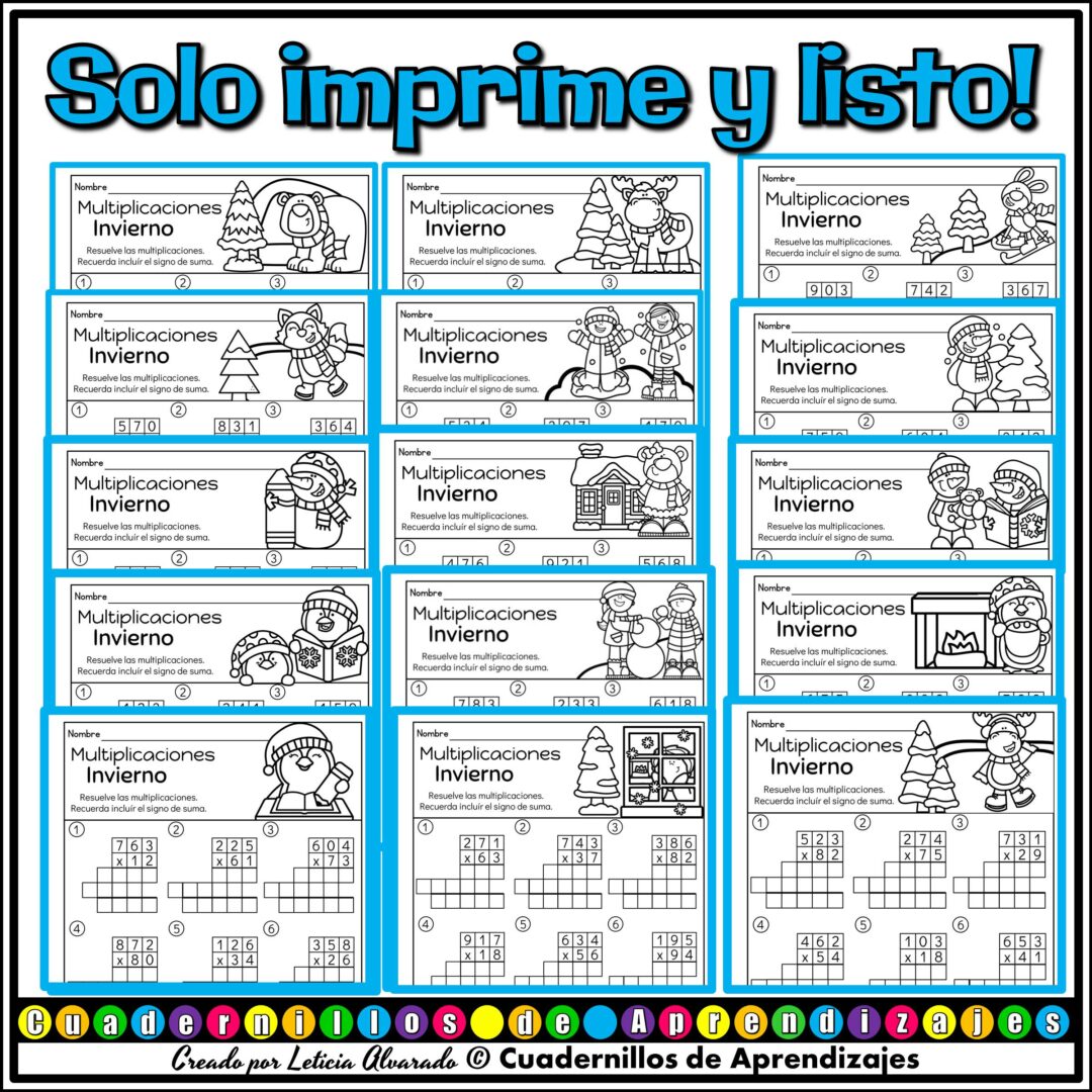 Multiplicaciones 3 dígitos por 2 dígitos Invierno Tercer Grado Primaria