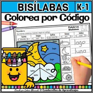 Palabras Bisílabas Colorea por Código