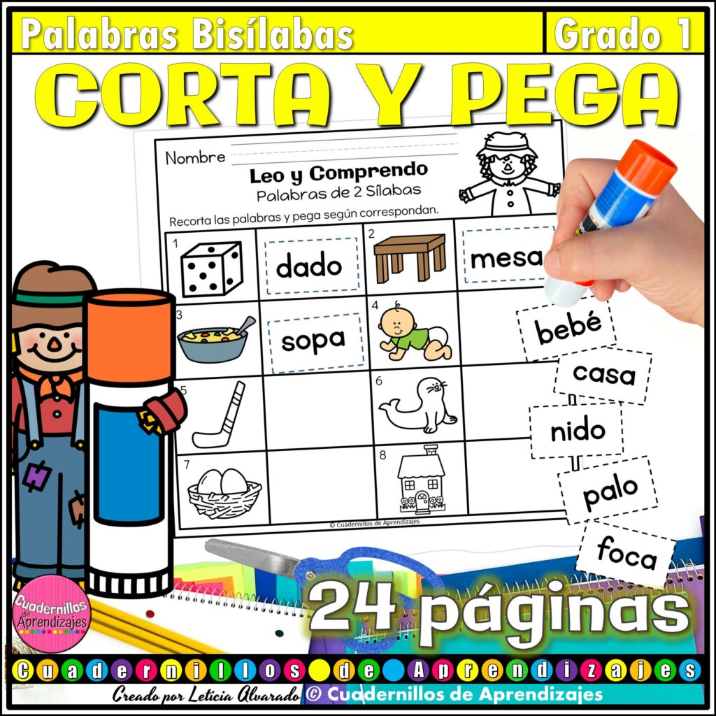 Recorta y Pega Primer Grado (Palabras Bisílabas)