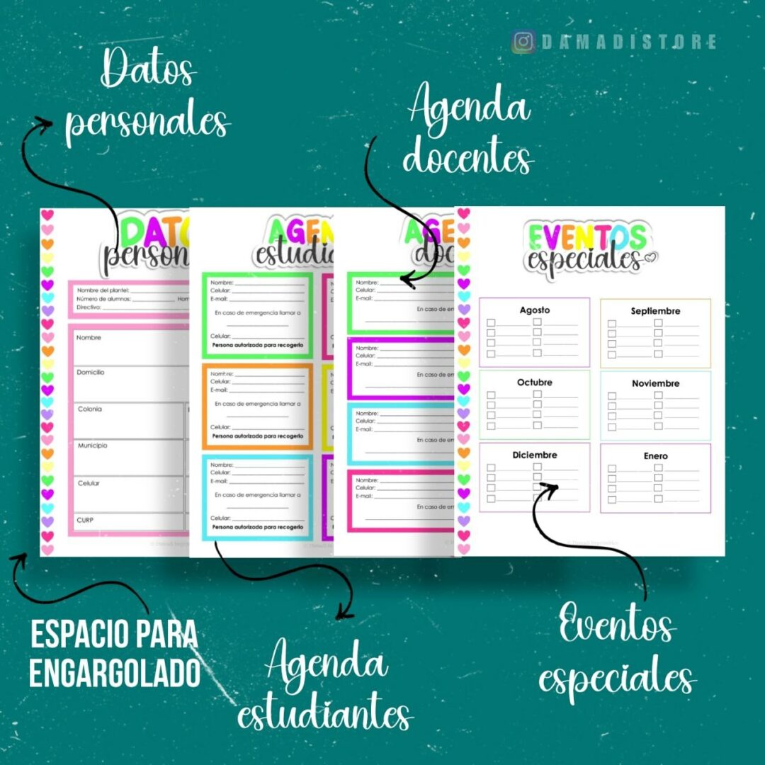 Agenda Docente para Maestras de Primaria Preescolar Secundaria