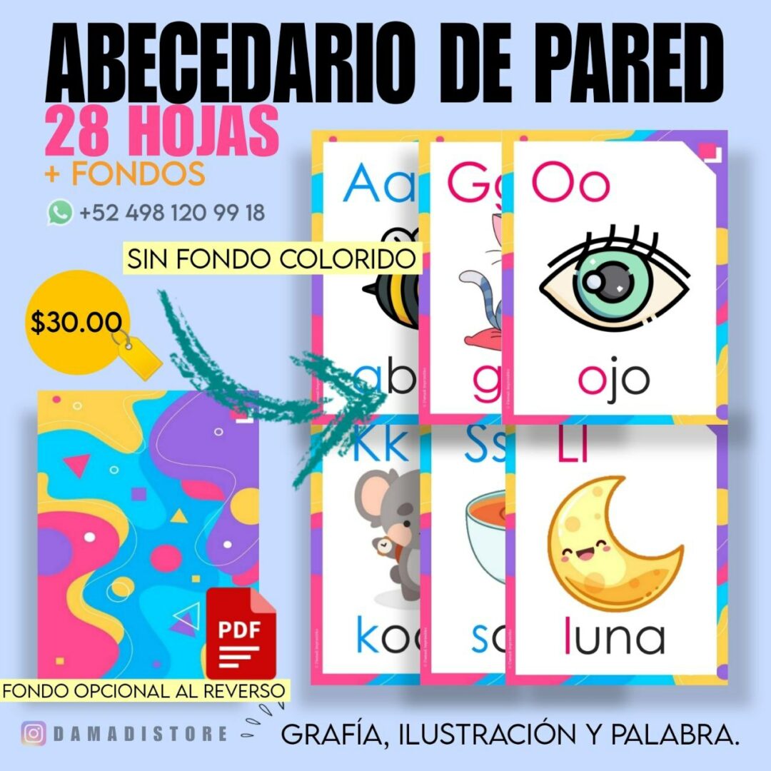 Abecedario de pared (fondo blanco)